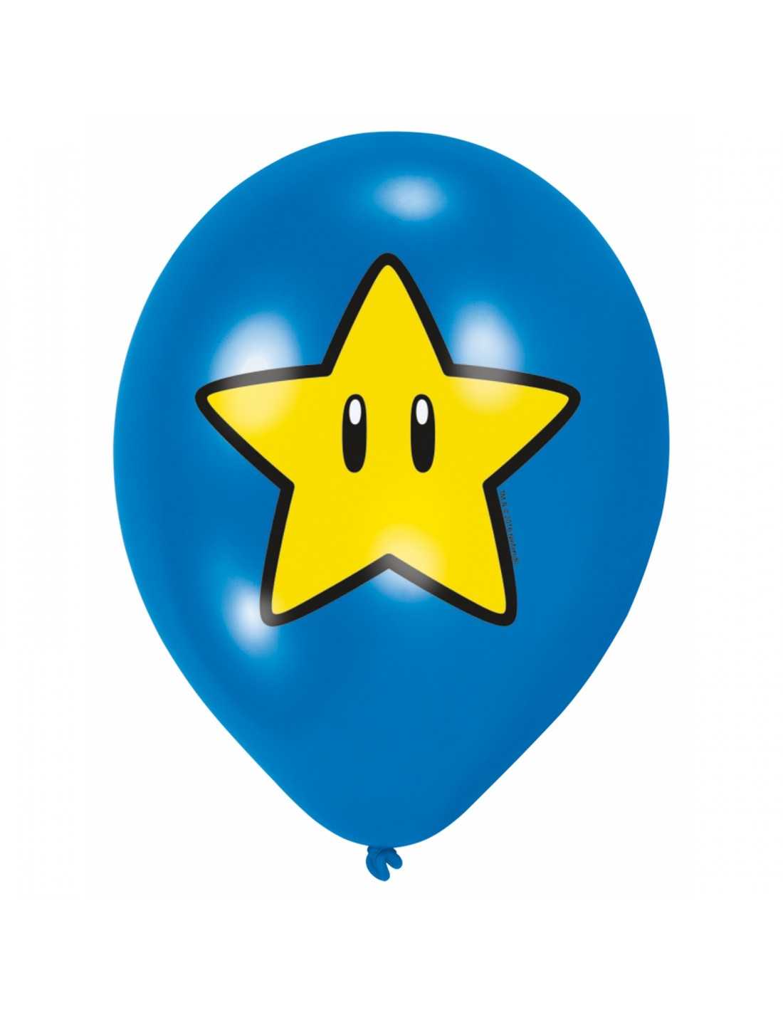 Set 6 baloane latex Super Mario Bros 28 cm